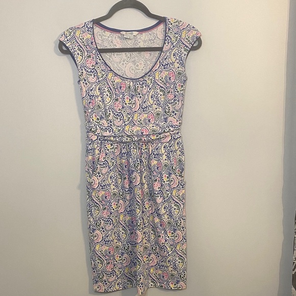 Boden | Dresses | Boden Paisley Midi Dress In Blue And Pink | Poshmark